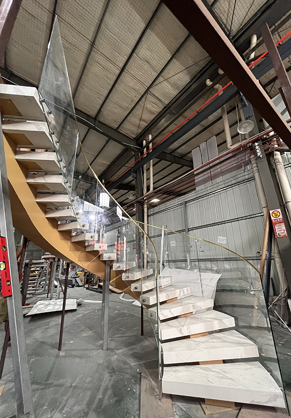 GBB-07 Curved Straight Beam Stair - GaoboStair